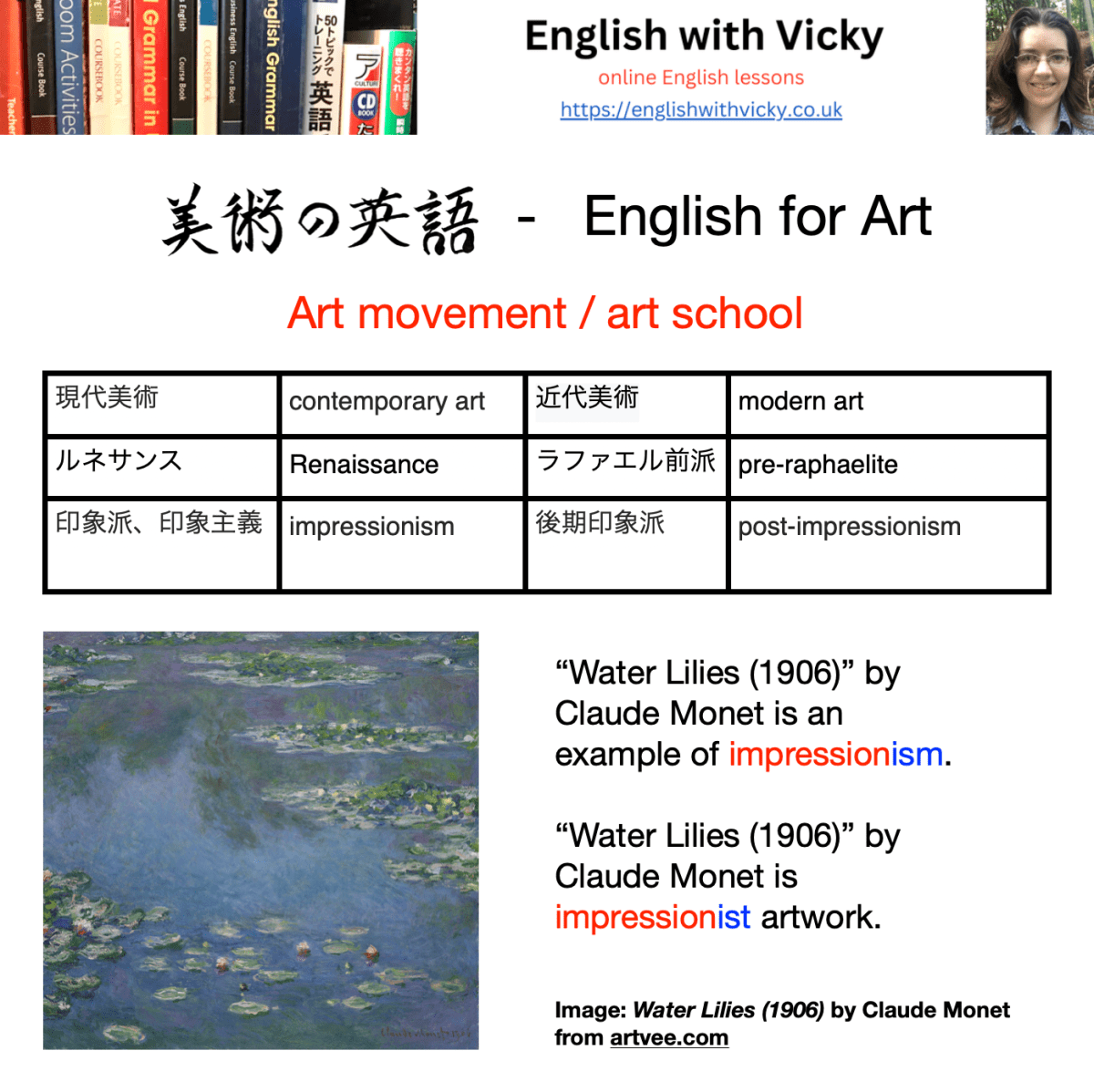 English for Art: Art Vocabulary – art movement and art school – English ...